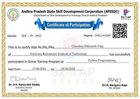 nikhilesh vijay chirutala on linkedin python apssdc codingjourney