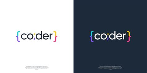 Premium Vector Simple Coding Word Mark Colorful Logo Design Template