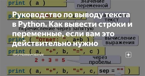 Руководство по выводу текста в Python Как вывести строки и переменные если вам это