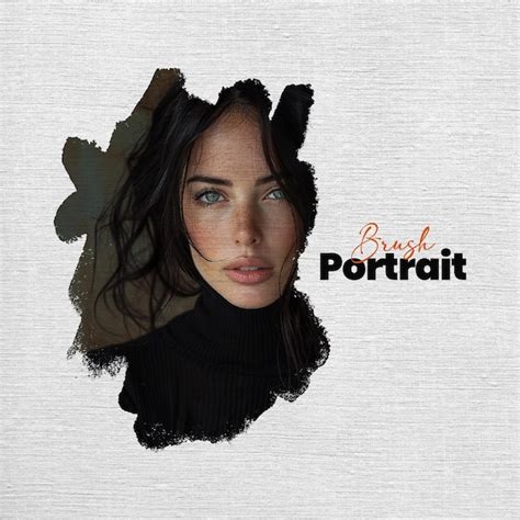 Plantilla De Photoshop Con Efecto De Pincel Psd Premium Generado Con Ia