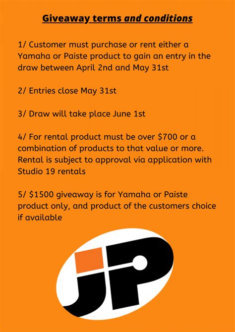 Giveaway Terms And Conditions Template