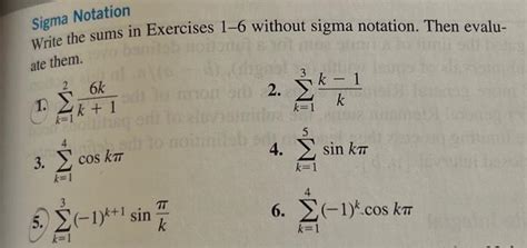 Solved Sigma Notation Write The Sums In Exercises Chegg