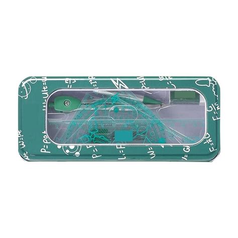 Compass Geometry Tool Protractor And Compass Set With Metal Box Drawing Compass With Rulers Math
