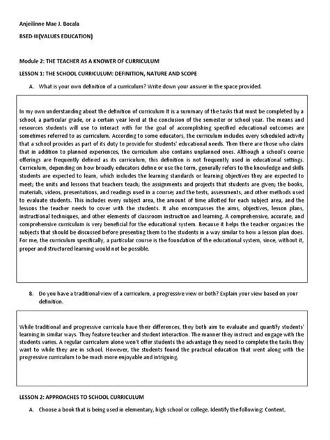 Chapter Assessment Module 2 Lesson 3 And Lesson 4 Pdf
