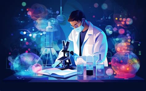 Premium Ai Image Scientist Chemist Researcher Doctor Analyzing Dna Sample Using Medical