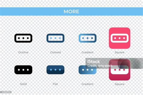 다른 스타일의 더 많은 아이콘 윤곽선 솔리드 컬러 그라디언트 및 플랫 스타일로 설계된 더 많은 벡터 아이콘 기호 아이콘 그림 벡터 일러스트 레이 션 0명에 대한 스톡 벡터