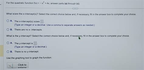 Solved For The Quadratic Function F X X X Answer Parts Chegg