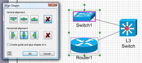Microsoft Visio Network Diagram How To Align Shapes