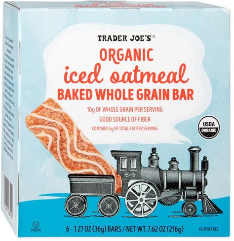 Trader Joes Organic Iced Oatmeal Baked Whole Grain Bar Fig App