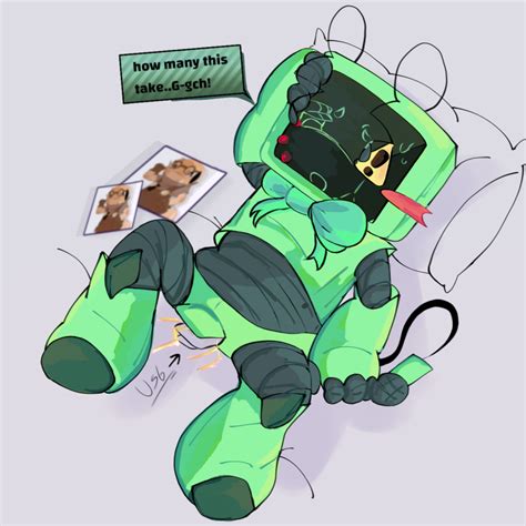 Rule 34 Antenna Bed Charger Crying Dandys World Electricity Green Body Green Eyes Hand On