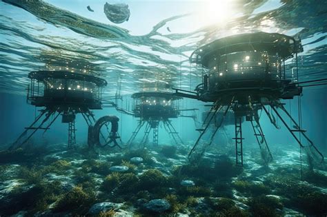 Premium Ai Image Marine Research Facility With Robotic Arms Created With Generative Ai