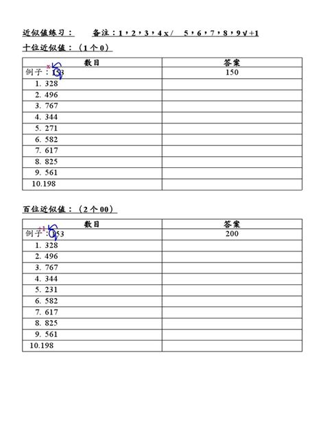 近似值练习 Pdf
