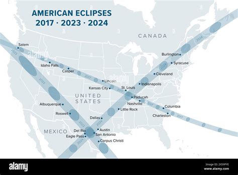 American Eclipses Of 2017 2023 And 2024 Political Map Paths Of Annular Solar Eclipse Of 2023