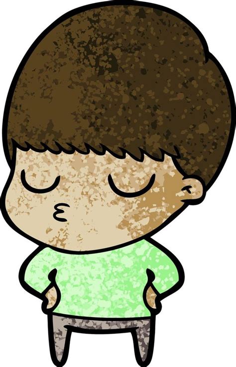 Chico Tranquilo De Dibujos Animados 12367180 Vector En Vecteezy