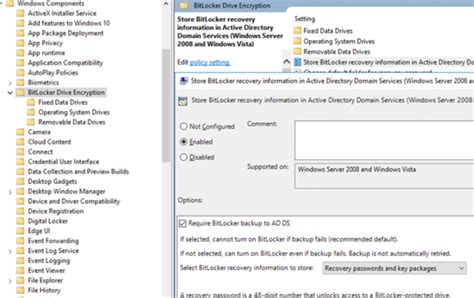 Storing BitLocker Recovery Keys In Active Directory Windows OS Hub
