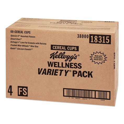 Kelloggs® Breakfast Cereal Single Serve Classic Wellness Assortment 22 Oz Cup 60carton