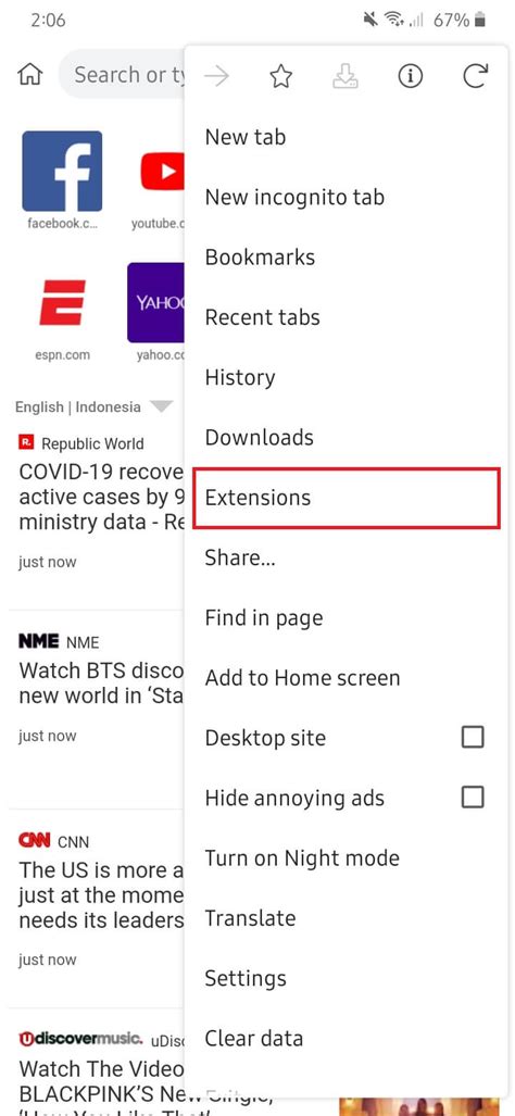 cara memasang ekstensi chrome di android inwepo