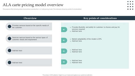 Enterprise Consumer Technology Management Ala Carte Pricing Model Overview Designs Pdf