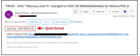 how to convert epoch time field to human readable format in email
