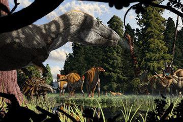 Late Cretaceous Metasequoia Forest With Dinosaurs Triassic Age
