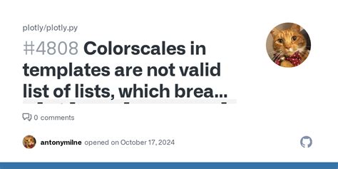 Colorscales In Templates Are Not Valid List Of Lists Which Breaks