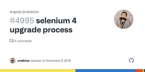 Selenium 4 Upgrade Process · Issue 4995 · Angularprotractor · Github