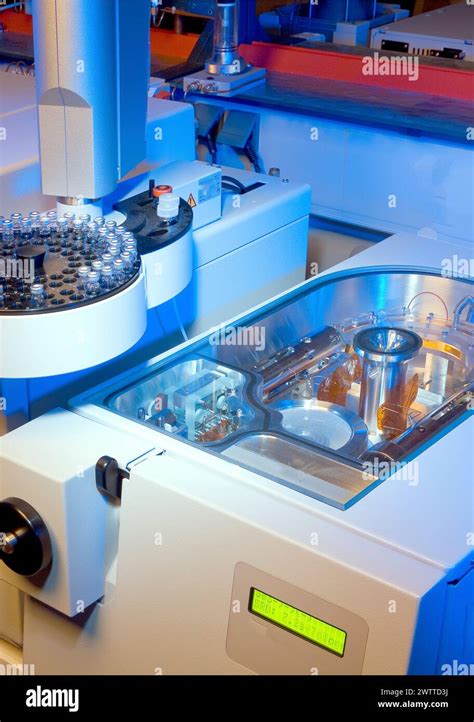 High Tech Laboratory Equipment Performing Automated Analysis Stock