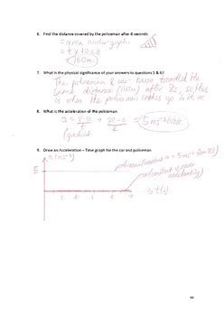 Velocity Time Graphs Revision Worksheet By Diane K TPT