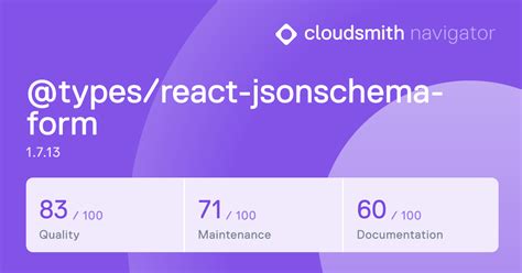 Typesreact Jsonschema Form 1713 Npm Package Quality Cloudsmith Navigator