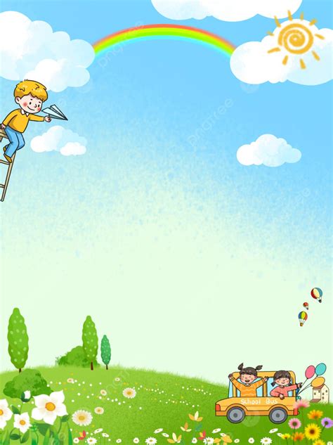 만화 유치원 배경 재료는 배경 화면 및 일러스트 무료 다운로드 Pngtree