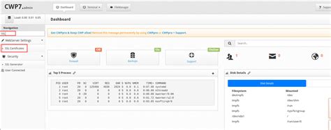 how to install free ssl on cwp support