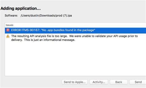 Ios Ipa File Upload Error Messages