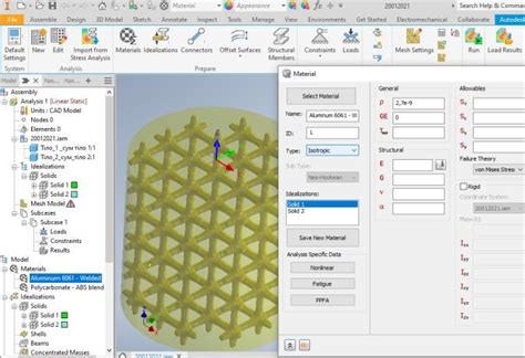 Specifying Two Component Model Materials In Autodesk Inventor Nastran Download Scientific Diagram
