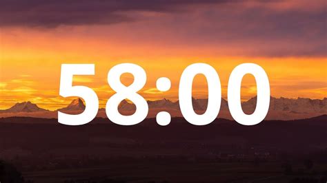 58 Minute Countdown Timer With Alarm Simple Beep YouTube