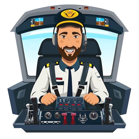 Male Pilot Cartoon Flat Design Isolated On White Premium Ai Generated