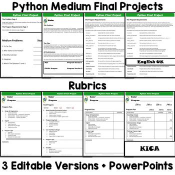 Python Final Coding Project Medium Level Editable Resource Package