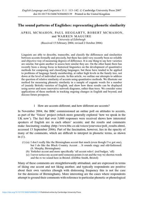 The Sound Patterns Of Englishes Representing Phonetic Similarity Pdf