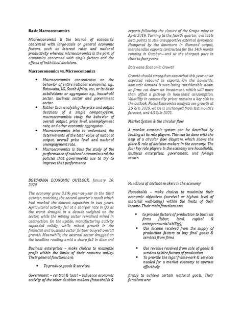 Basic Macroeconomics Lecture 1 2 Basic Macroeconomics Macroeconomics Is The Branch Of