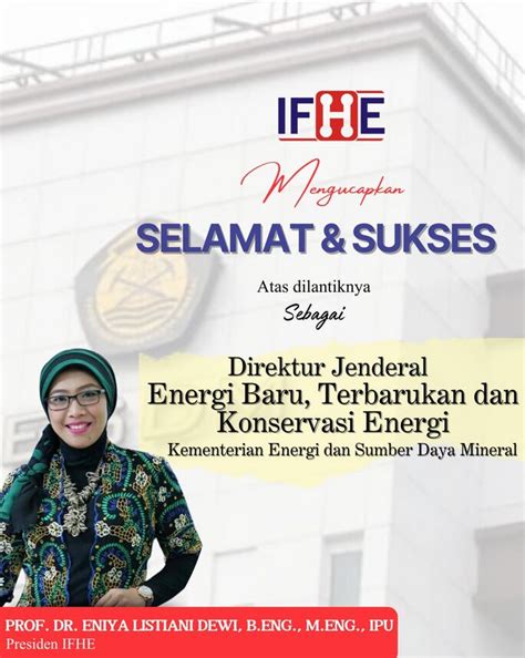 Selamat Atas Amanah Baru Nya Prof Eniya Listiyani Dewi Sebagai Dirjen