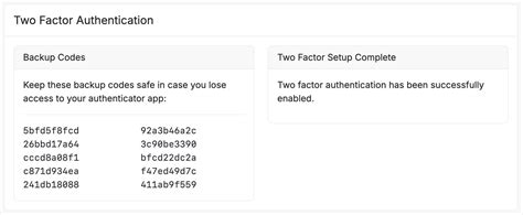 Enabling Two Factor Authentication