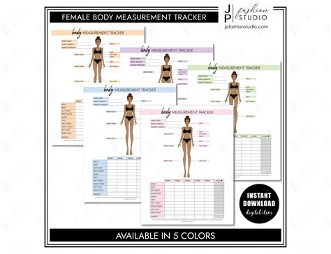 Female Body Measurement Tracker Printable Planner Weight Loss Tracker Weight Loss Planner