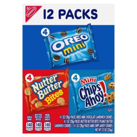 Nabisco Chips Ahoy Nutter Butter Oreo Snacks Variety Pack 1 Oz 12 Count King Kullen