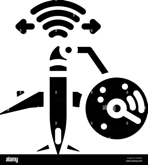 Radar Calibration Aircraft Glyph Icon Vector Radar Calibration Aircraft Sign Isolated Symbol