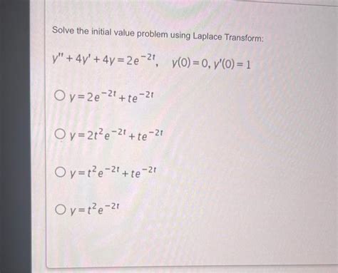 solved solve the initial value problem using laplace