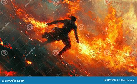 Flaming Sword Realistic Image Cartoon Vector 251024723
