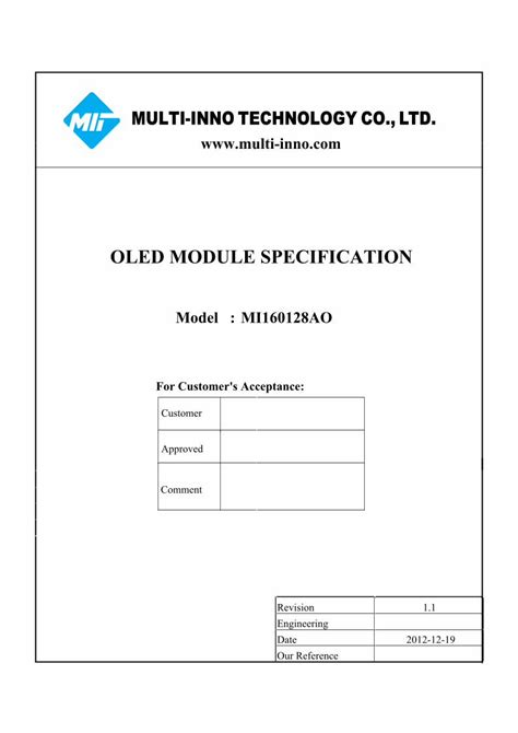 PDF OLED MODULE SPECIFICATION Display Future DOKUMEN TIPS