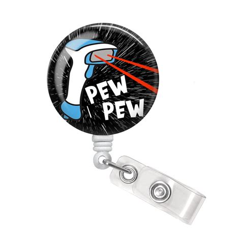 Pew Pew Badge Reel Medical Scanner Badge Reel Barcode Scanner Badge