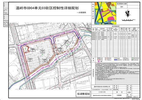 温岭市cd04 单元03街区控制性详细规划 草案 批前公告
