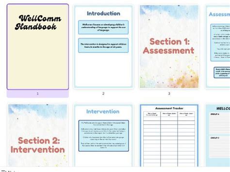 Wellcomm Handbook Teaching Resources