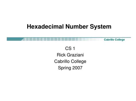 PPT Hexadecimal Number System PowerPoint Presentation Free Download ID